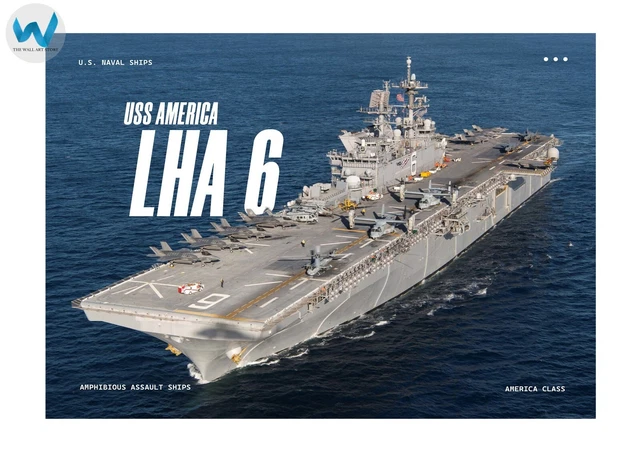 USS AMERICA LHA 6 Poster Naval Amphibious Assault Ship 12X16/16X20 ...