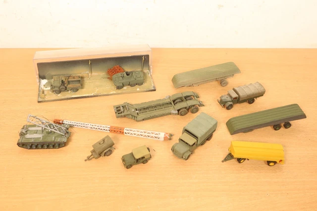 VINTAGE ROCO HO Military Vehicles Trailers Trucks Pontoon Minitanks ...