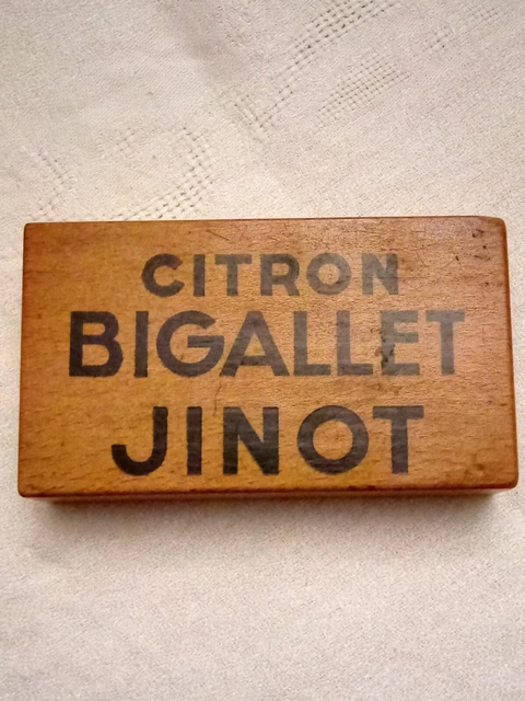 CITRON BIGALLET JINOT boite Ancienne publicitaire en bois pour jeux de ...
