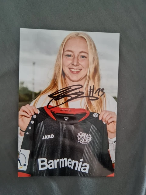AUTOGRAMMKARTE (SIGNIERTES FOTO) Caroline Siems/Fußballerin Bayer 04 ...