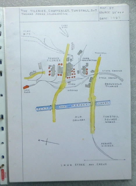 B211 RAILWAY PLAN Map TILERIES, CHATTERLEY Tunstall Stoke on Trent ...