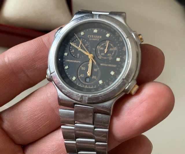 CITIZEN 3510 351916TA cronografo uomo movimento al quarzo, vintage 1990 ...