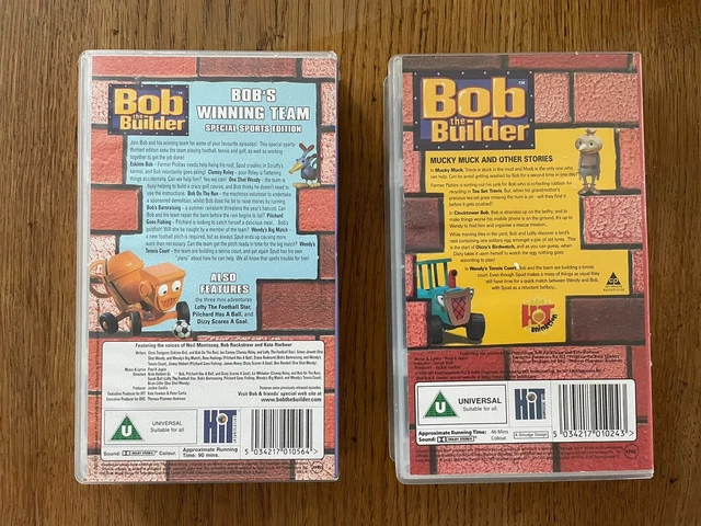 BOB THE BUILDER VHS X 2 "Bobs Winning Team" "Mucky Muck & Other Stories ...