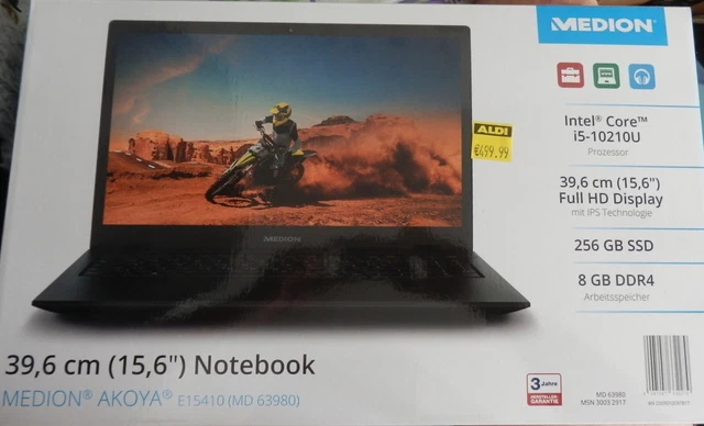 MEDION MD63980 15-INCH i5-10210U Windows 11 8/256GB SSD Notebook £354. ...