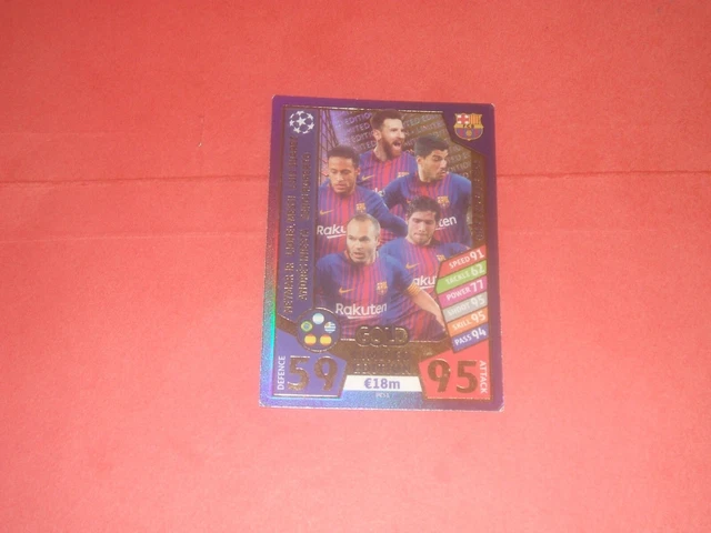 PES 1.MESSI GOLD LIMITED EDITION con NEYMAR-SUAREZ-INIESTA MATCH ATTAX ...