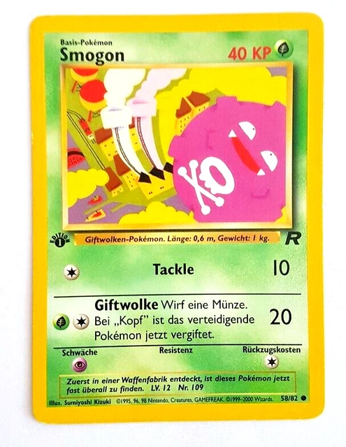 POKEMON KARTE SMOGON 58/82 1. Edition Team Rocket Deutsch - EUR 5,90 ...