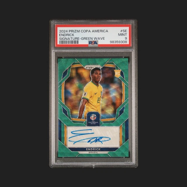 2024 PRIZM CONMEBOL Copa America Endrick Green Wave RC Auto PSA 9 Color ...