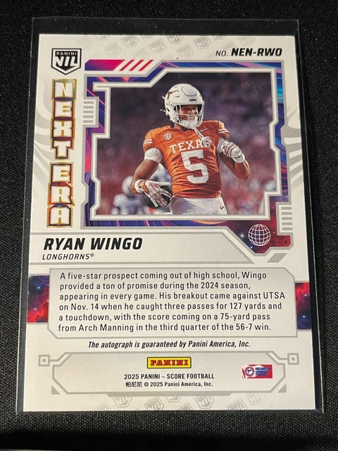 2025 SCORE RYAN Wingo Next Era NIL Auto #NEN-RWO Texas $18.96 - PicClick CA