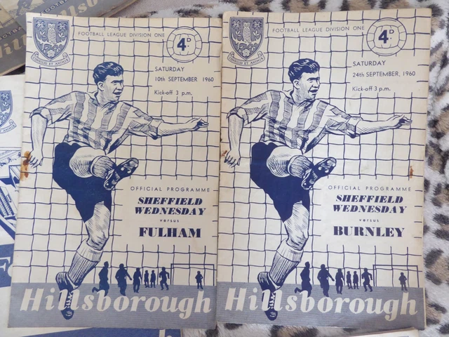 VINTAGE BUNDLE OF 9 Sheffield Wednesday 1960's Football programmes & 2 ...