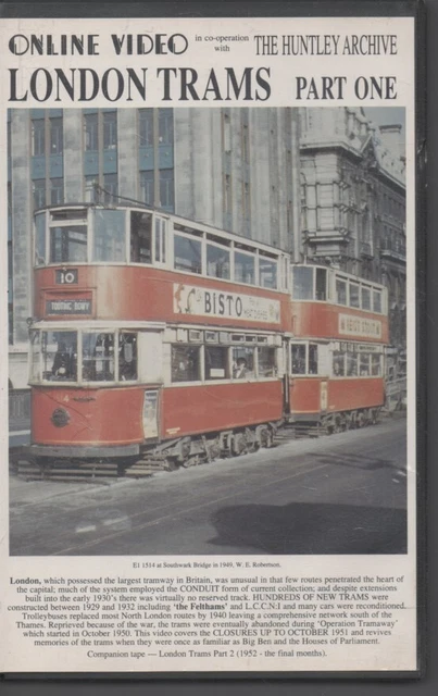 LONDON TRAMS PART One Large Case Vhs Video £15.00 - PicClick UK