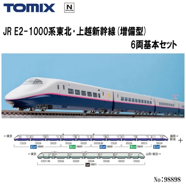 N TRAIN TOMIX 98898 JR E2-1000 Tohoku Joetsu Shinkansen 6-car basic set £172.33 - PicClick UK