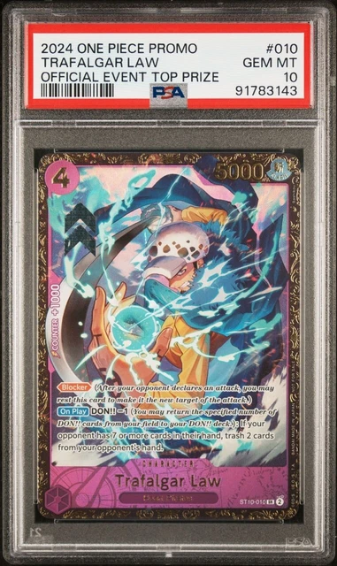 ONE PIECE TCG Top 16 Regional Trafalgar Law #010 Promo Card PSA 10 EUR ...
