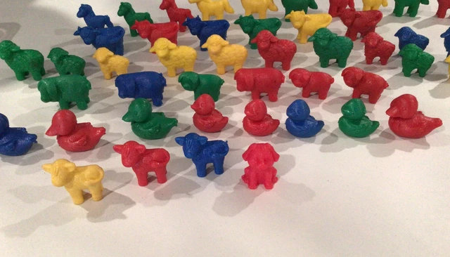 LOT OF 48 Rubber Animals Grades For Counting/Sorting/Colors/Sensory $9. ...