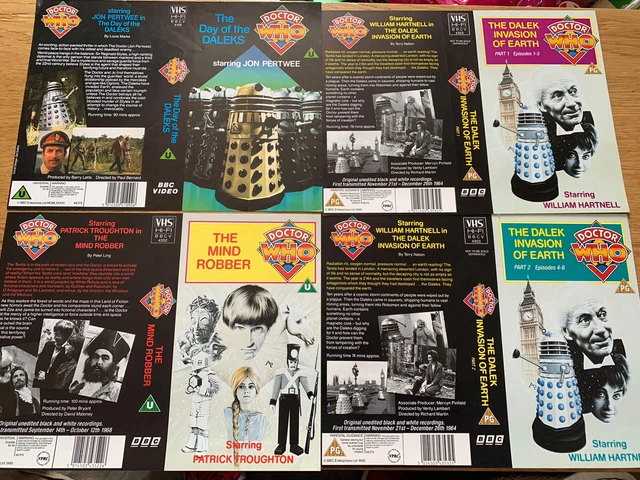 DOCTOR WHO BBC Video VHS Inlay Covers Artwork Daleks Mind Robber ...