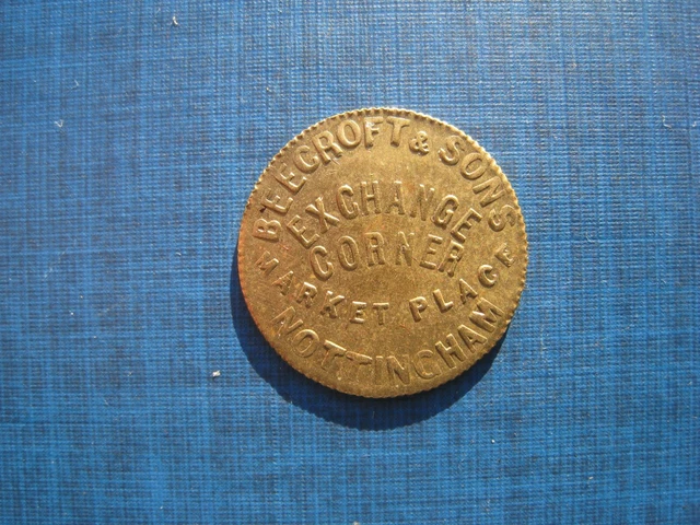 BEECROFT & SONS, Exchange Corner, Nottingham, 1/2 Guinea token. EUR 21 ...
