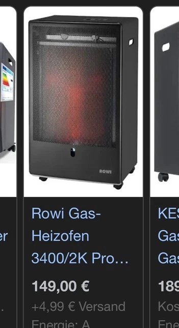 HEIZGERÄT GASHEIZER GASHEIZOFEN Gasofen Heizstrahler Gasflasche 11kg Heizung EUR 75,00 - PicClick DE