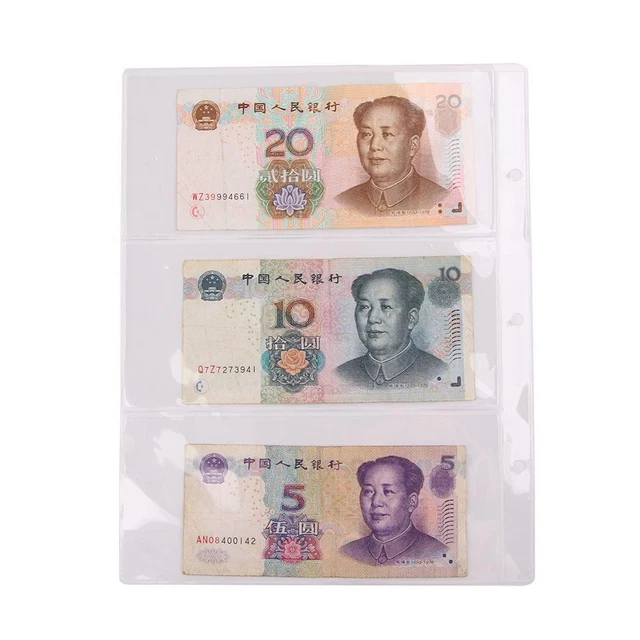 PAPER MONEY ALBUM Album leaflet 3 holes leaflet Currency Banknote ...