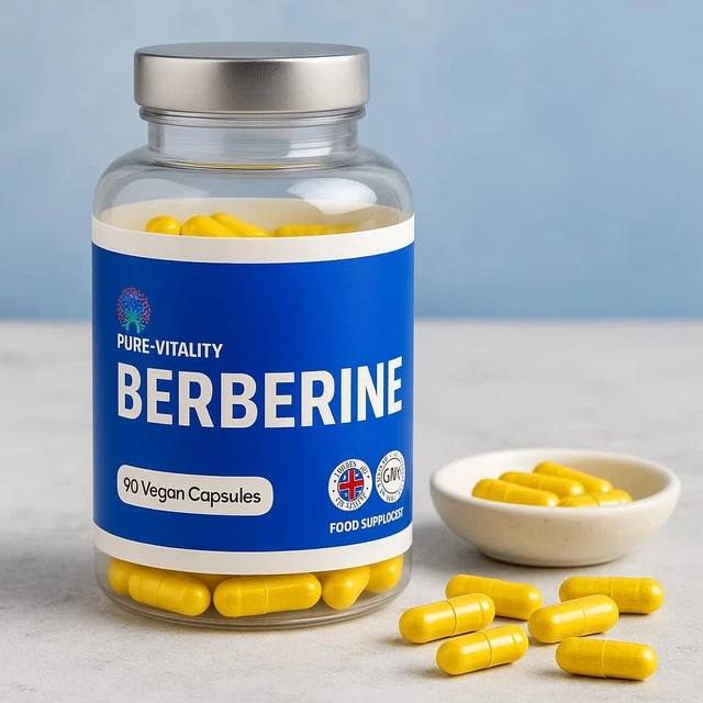 BERBERINE HCL 500MG - 90 Vegan Capsules, 98% Purity, GMO-Free Plant ...