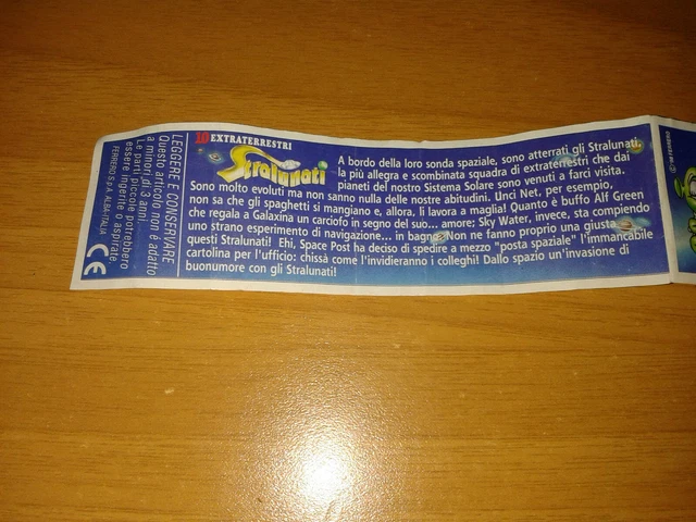 CARTA CARTINA STRALUNATI EXTRALUNATIS GALAXINI Kinder Sorpresa Serie ...