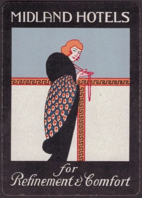 PLAYING CARDS SINGLE Card Old Wide Art Deco HOTEL Advertising FLAPPER ...