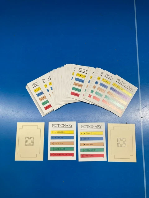 PICTIONARY CLASSIQUE LOT de 50 Cartes Jeu 200 Questions Recharge ! FR ...