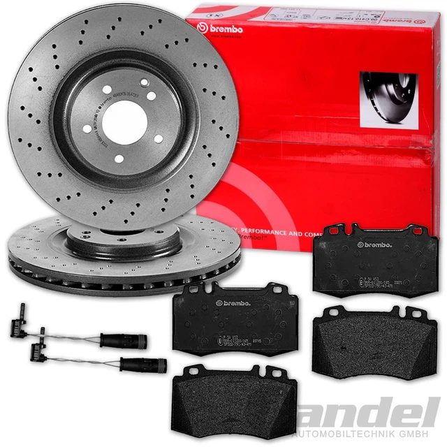 BREMBO BREMSSCHEIBEN 345MM + BELÄGE VORNE für MERCEDES CLK W209 + C-KLASSE W203 EUR 193,10 ...