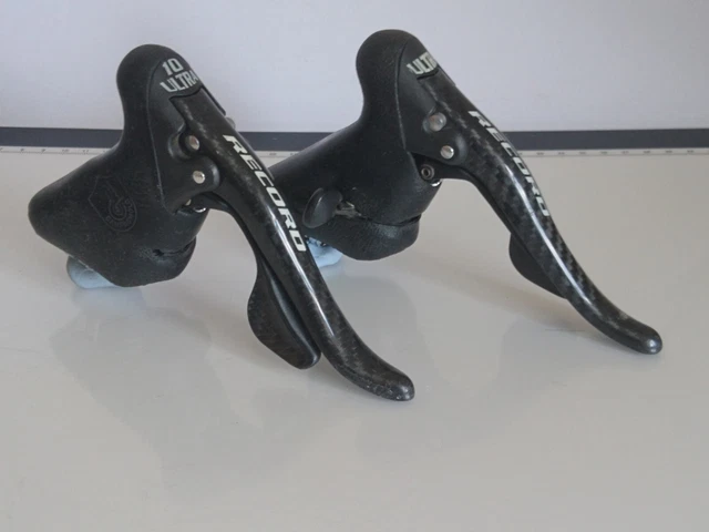 CAMPAGNOLO RECORD ULTRA Carbon Fibre 10 Speed Ergo Brake Levers ...