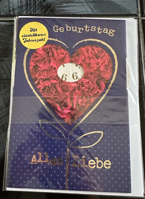 DREHZAHLEN GLÜCKWUNSCHKARTE ZUM Geburtstag Karte Mit Umschlag Karten Wünsche 1 EUR 1,00 ...