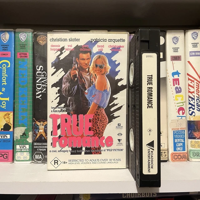 1993 TRUE ROMANCE- Roadshow VHS Small Box- Christian Slater Tarantino ...