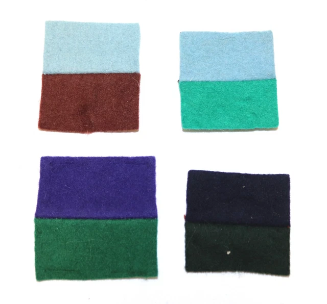 4 DIFFERENT ORIGINAL WW2 Australian Army Unit Colour Patches - H.Q ...