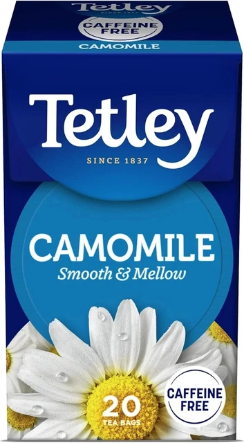 TETLEY PURE CAMOMILE Tea 20 Teabags, Naturally Caffeine-Free, Soothing ...
