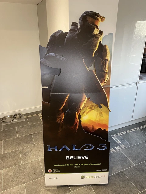 RARE 2007 LARGE XBox Halo 3 Master Chief Retailer store Display Standee ...