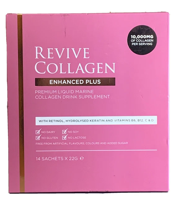 REVIVE COLLAGEN ENHANCED Plus Liquid Marine Collagen Drink Supplements ...