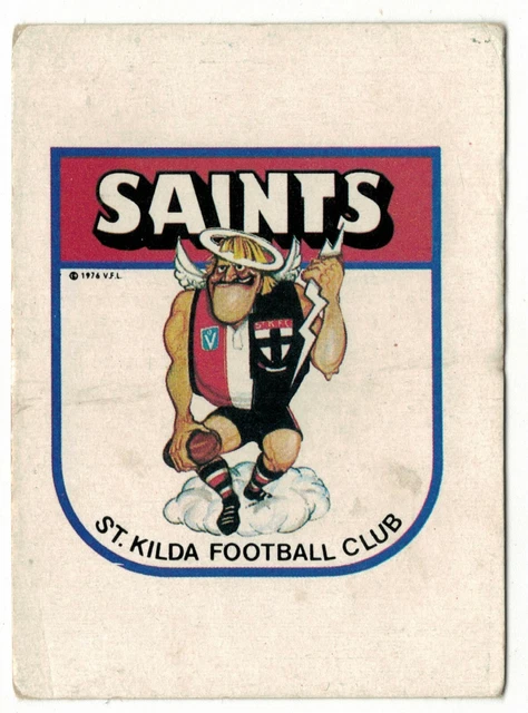 SCANLENS VFL AFL 1981 FOOTY CARD St.KILDA SAINTS CHECKLIST EMBLEM LOGO ...
