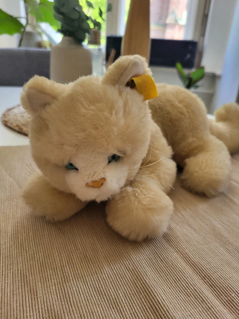 KUSCHELTIER STEIFF KATZE Minou liegend in weiß Nr. 2754/40 EUR 23,00 ...