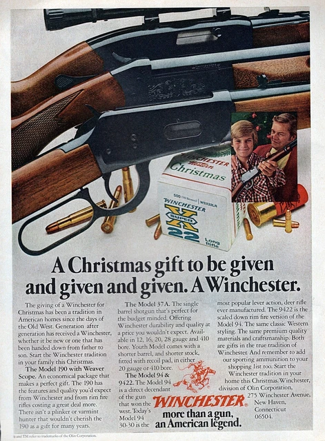 1976 WINCHESTER MODEL 190 37A & 94 Rifle Original Color Print Ad $16.95 ...
