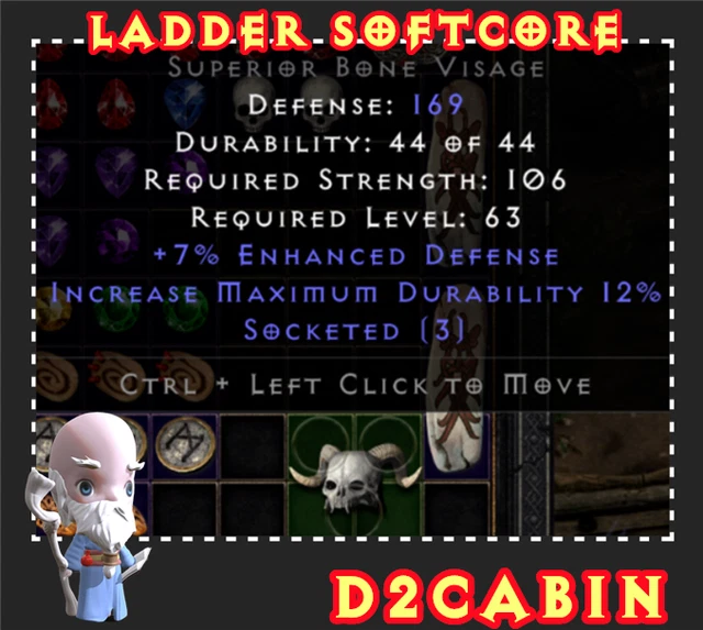 DIABLO 2 D2R SC💥Ladder💥3 OS Demon Head/Bone Visage/Diadem💥PC/SWITCH/PS ...