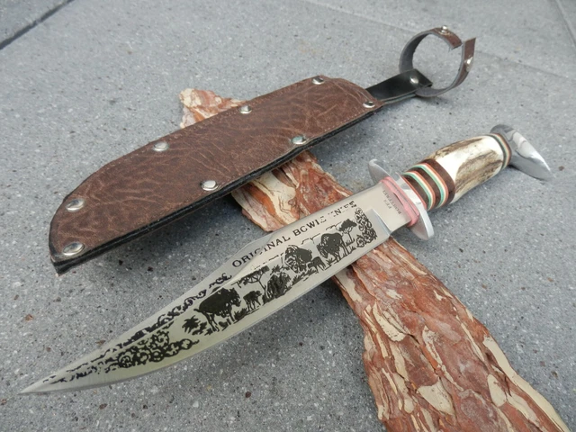 HIRSCHHORN ORIGINAL BOWIE Jagd-Sammlermesser FES Solingen Rostfrei ...