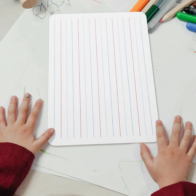 SMALL LINED WHITE Board Dry Erase with Lines Double-Sided Learning ...