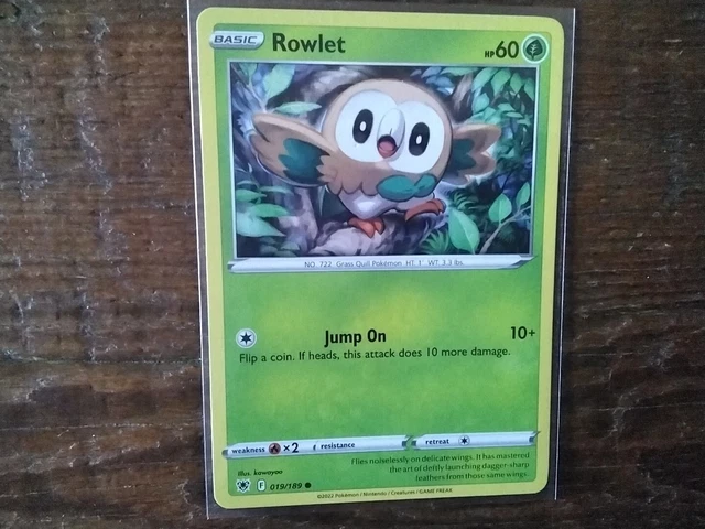 ROWLET VMAX 019/189 Climax Holo Full Art pokemon Card NM ex gx vstar v ...