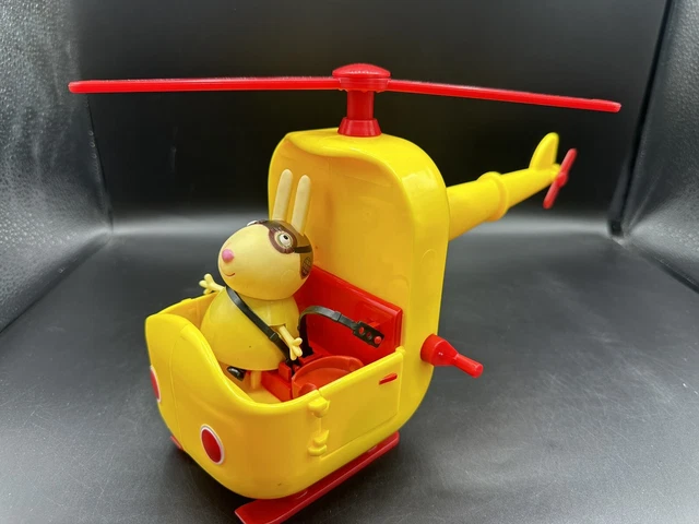 PEPPA PIG LARGE Yellow Helicopter Vehicle With Pilot Miss Rabbit Toy ...
