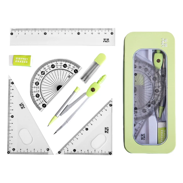 GEOMETRY MATH SET, Drawing Compass and Protractor Ruler Set for ...