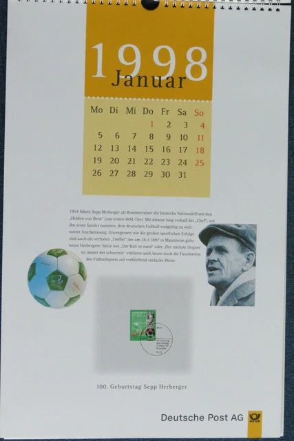 1998 BRIEFMARKEN KALENDER Deutsche Post Rarität TOP Zustand,echte ...