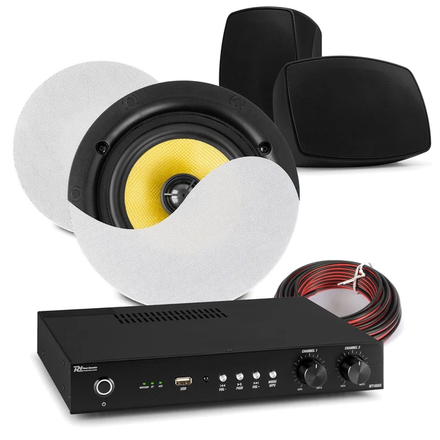 PD KVCS6 2-ZONE Kitchen and Patio Home Speaker System - In Wall ...