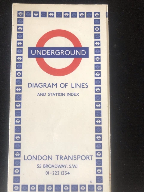 LONDON UNDERGROUND TUBE Map December '70 (1971) (Ref 1270/3040M ...