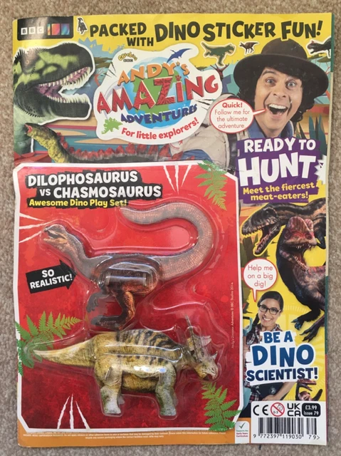 CBEEBIES BBC MAGAZINE 2014 Issue 79 Dilophosaurus vs Chasmosaurus Dino Play Set £3.31 - PicClick UK