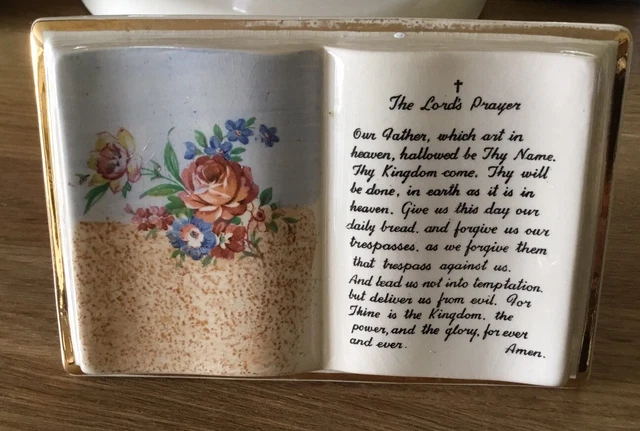 THE LORDS PRAYER ceramic open book displaying The Lords Prayer, EUR 11 ...