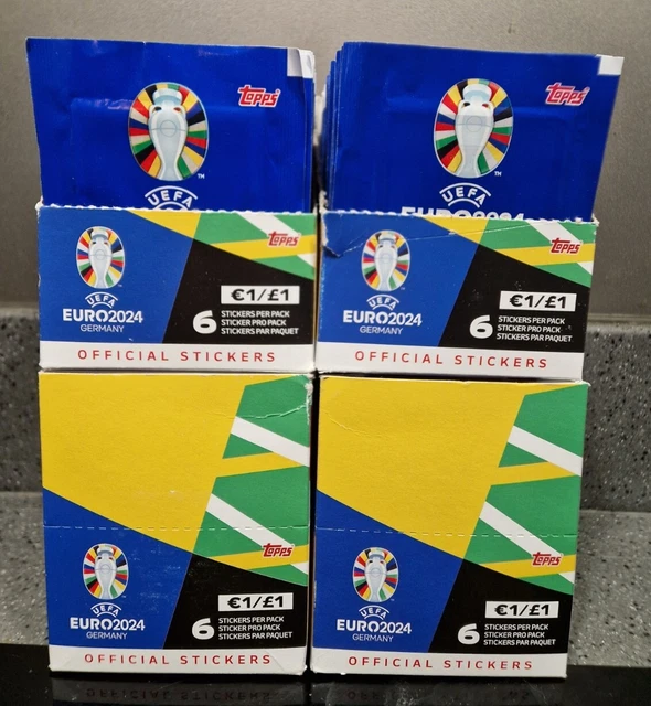 TOPPS UEFA EURO 2024 Germany Football Stickers FULL BOX OF X100 Packs ...