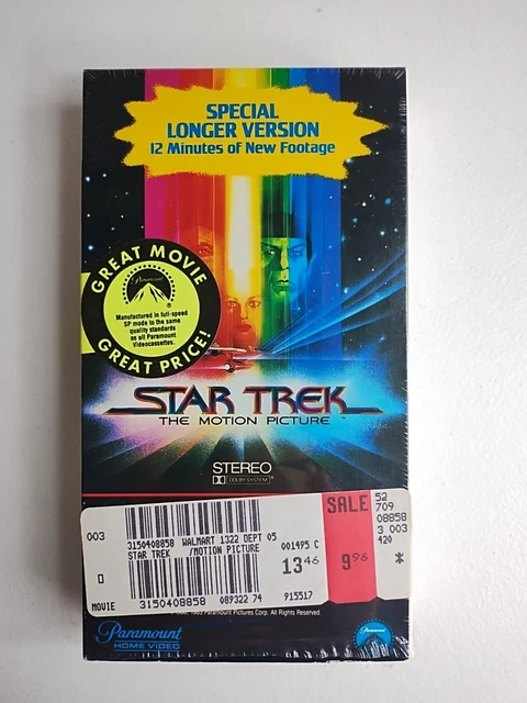 STAR TREK: THE Motion Picture VHS Special Longer Version RARE Vintage ...