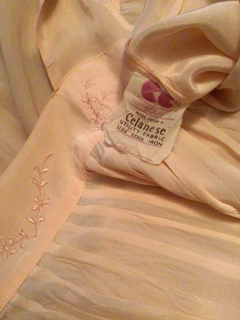 VINTAGE ORIGINAL 1930S 40s WW2 Pink Negligee Slip Dress CC41 Label ...